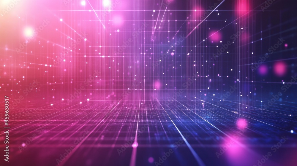A high-tech presentation background with a digital grid pattern and ...