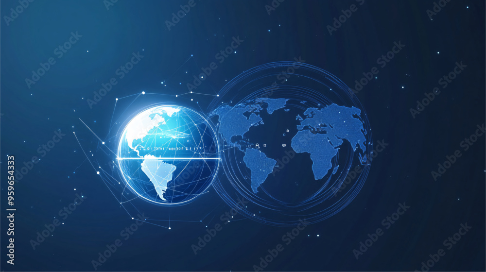 Vetor do Stock: Vector-style loading screen featuring stylized globe ...