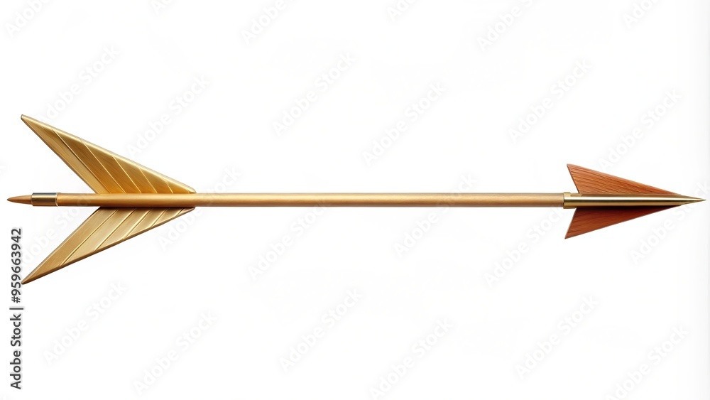 The arrow stands alone, its shaft and fletching sharp and clear ...