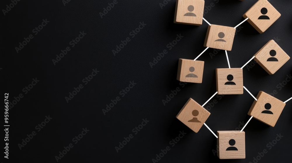 Connecting Wooden Blocks with People Symbols to Create a Network ...