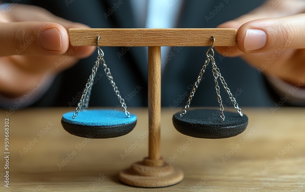 Conceptual image of business ethics, comparing good and bad choices ...