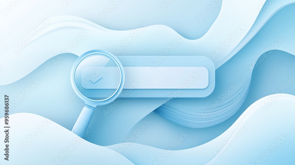 Minimalist loading screen with browser window, central search bar ...