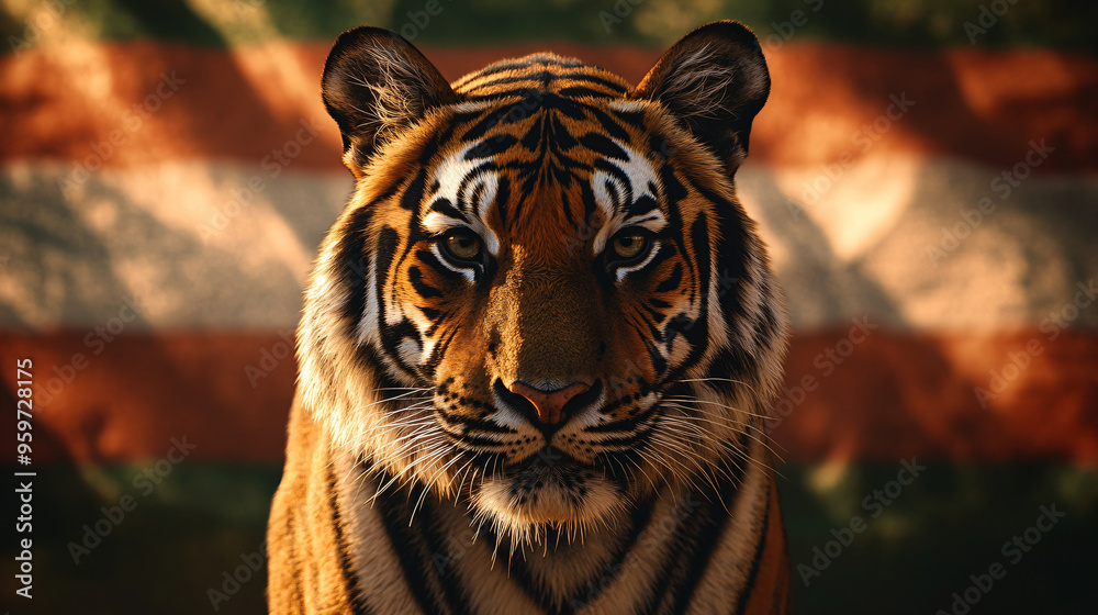 Regal tiger of India portrayed with national emblem showcasing countrys ...