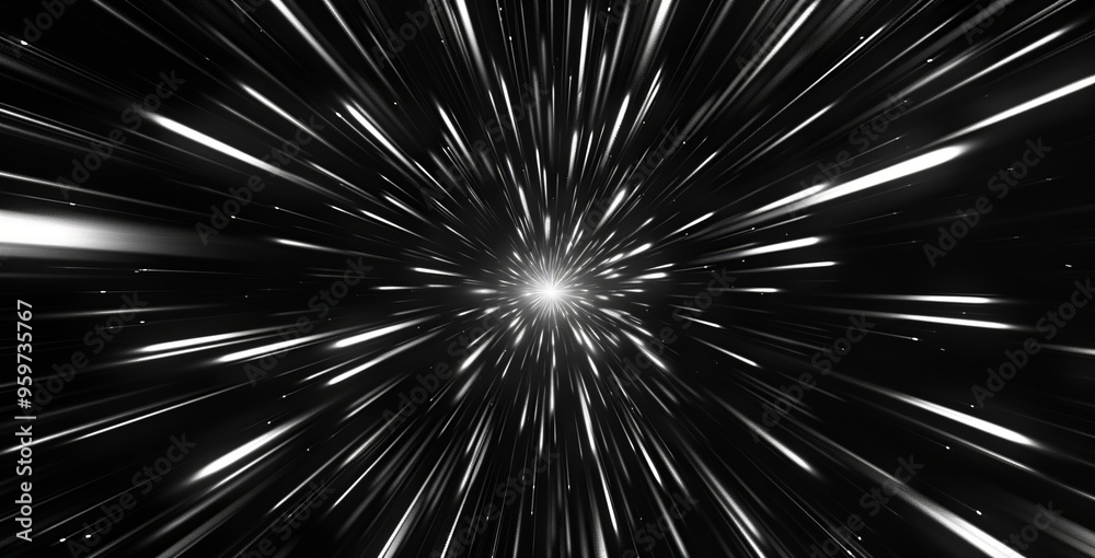 Abstract black background with white rays of light, featuring high ...