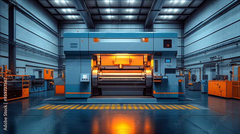 Industrial Printing Press in Action: A modern, large-scale printing ...