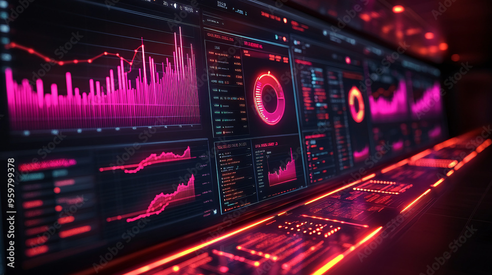 The image depicts a dashboard with key performance indicators for ...