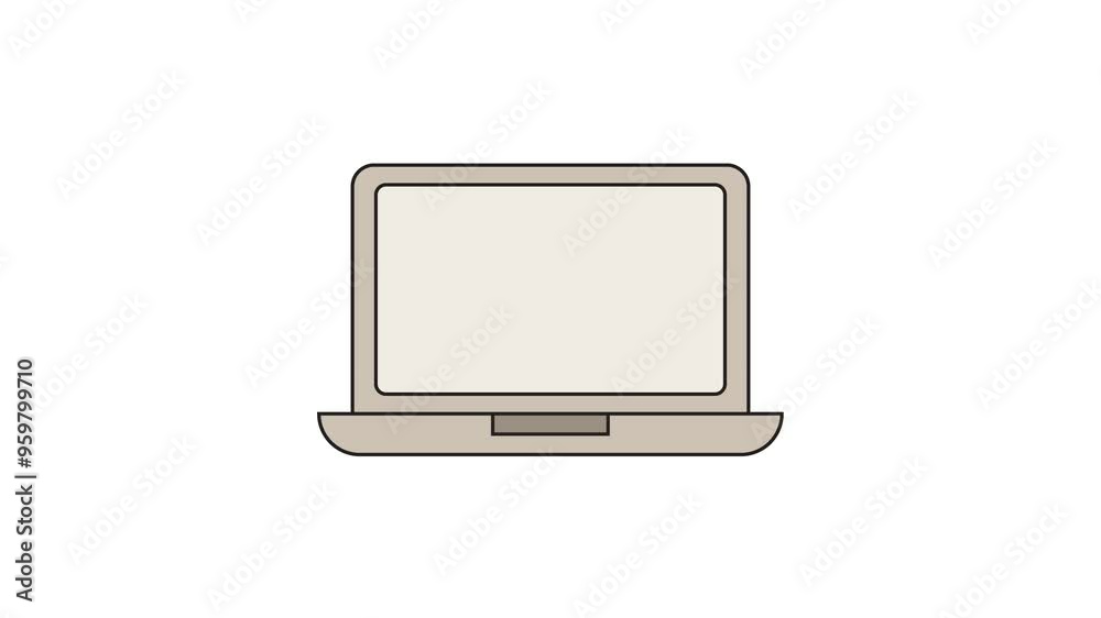 Simple laptop animation with a blank screen, perfect for showcasing ...
