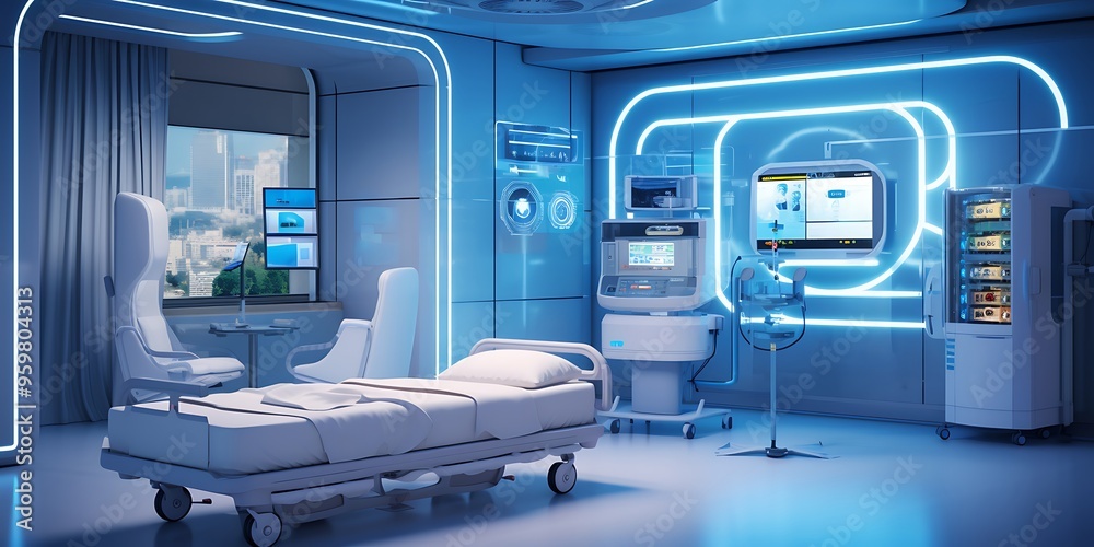 Smart hospital room with connected medical devices and patient ...