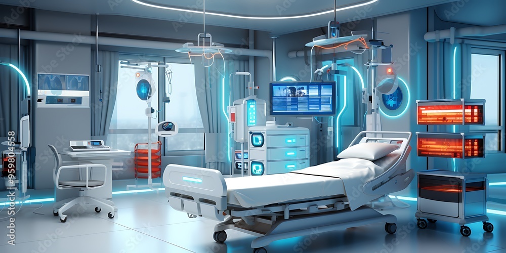 Smart hospital room with connected medical devices and patient ...