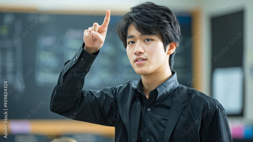 real photo,black formal shirt, torso, profile photo, japanese handsome ...