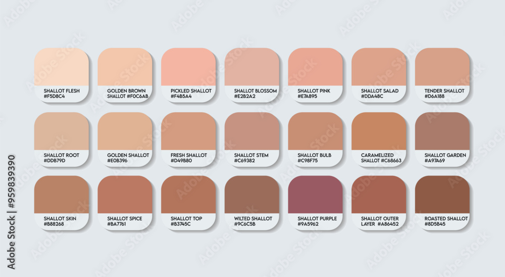 Shallots Colors Palette, Shallots Color Guide Palette with Color Names ...