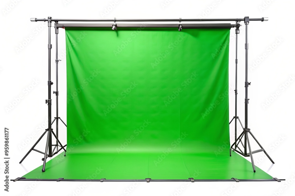 High-definition chroma key green screen backdrop for video production ...