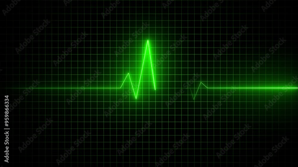Glowing Heartbeat line icon animation. Electrocardiogram shows heart ...
