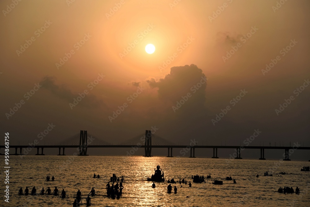 Lord Ganesh immersion, Dadar Beach, Mumbai, Maharashtra, India, Asia ...