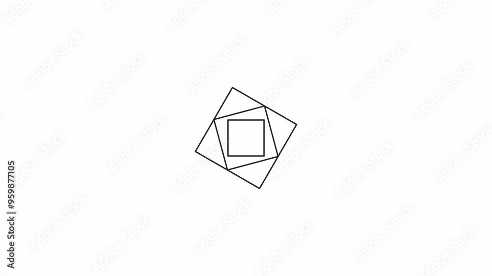 Squares rotating in different directions loading animation black and ...