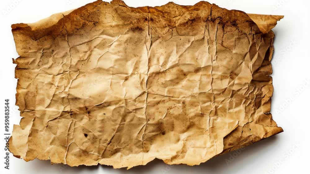 Ancient torn map discovered in an old book collection at a historic ...