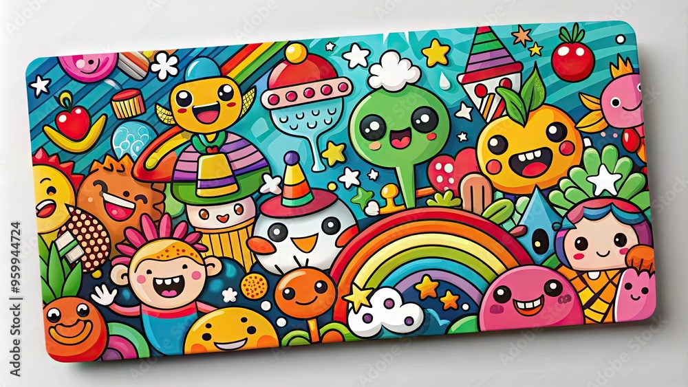 Colorful Cartoon Business Card With Playful Characters, Vibrant ...