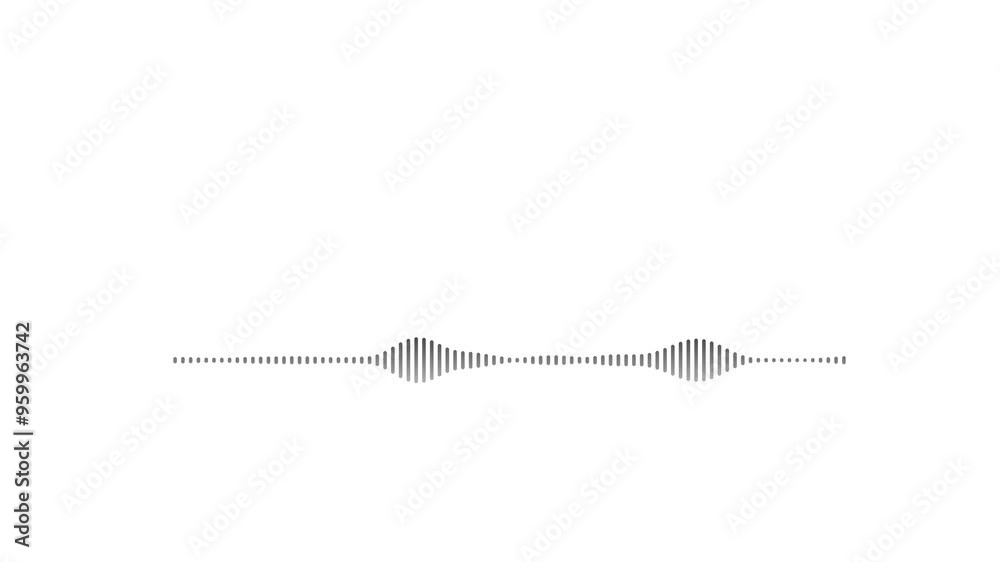 White audio waveform spectrum animation. Alpha channel, spectrum audio ...