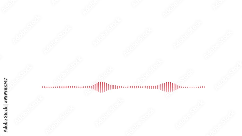 White audio waveform spectrum animation. Alpha channel, spectrum audio ...