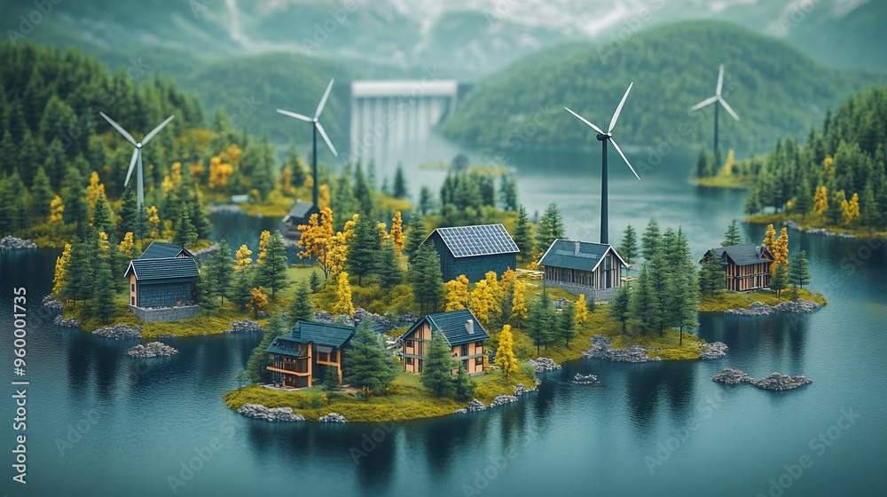 Infographic depicting various renewable energy sources including solar ...