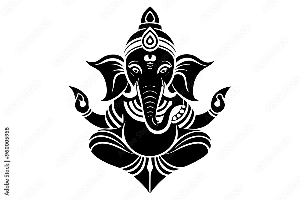 Shree Ganesha Vector Art work for Hindu wedding cards, Text Translation ...