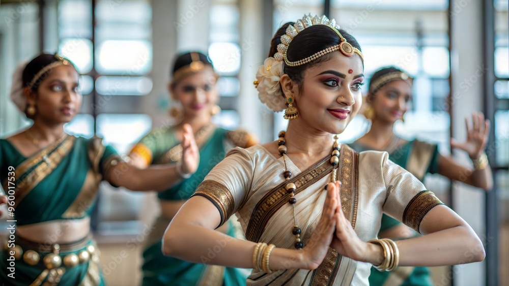 Indian student learning traditional dance forms in a cultural education ...