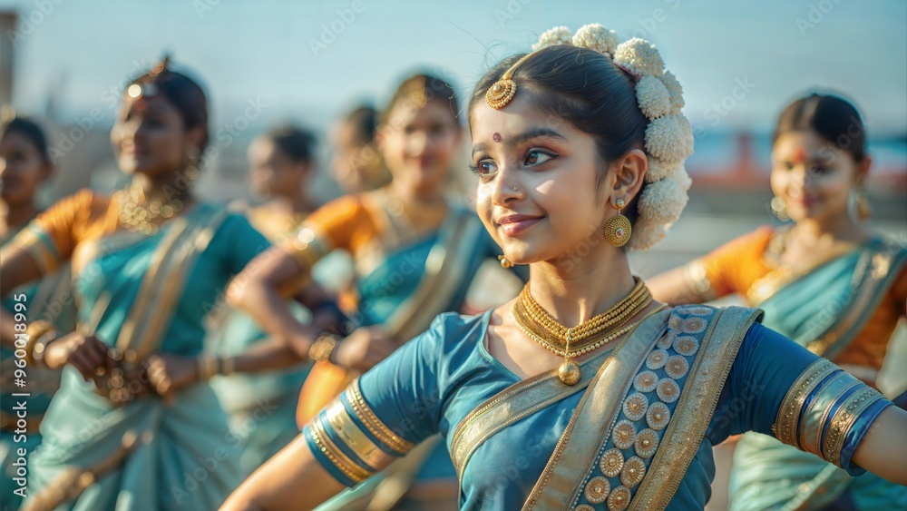 Indian student learning traditional dance forms in a cultural education ...