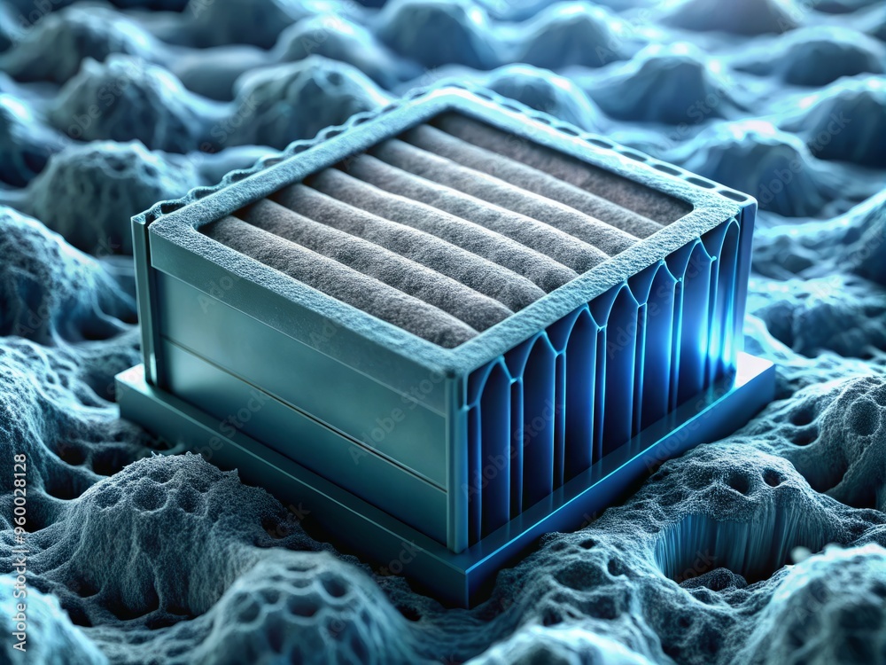 A close-up of a graphite-based battery, with the layers of the material ...