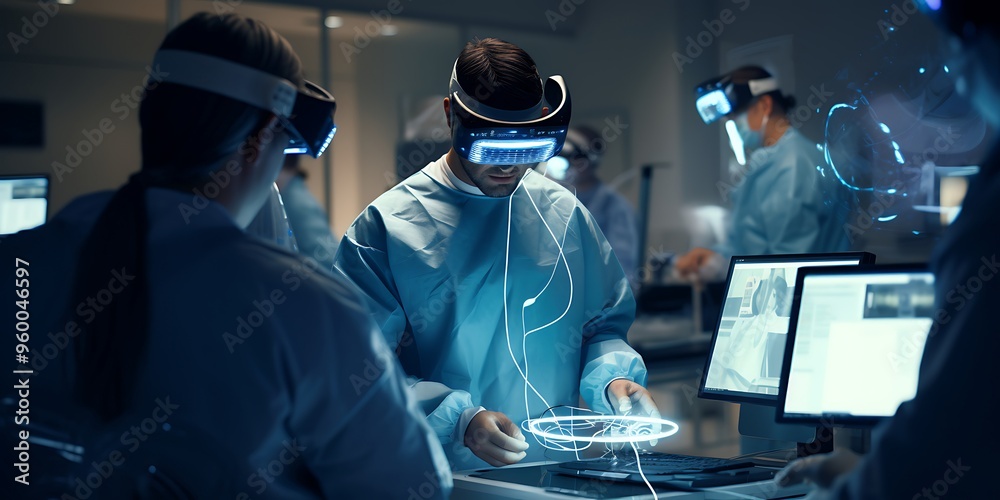 Surgical team equipped with smart glasses providing real-time guidance ...