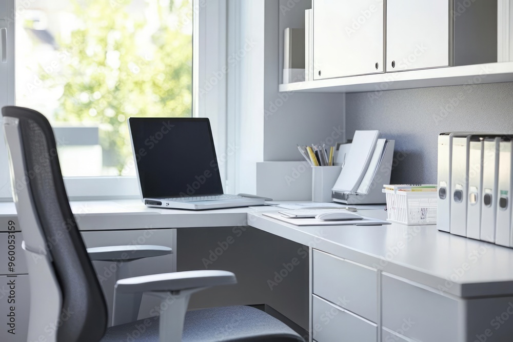 Practical, space-saving home office, compact desk, efficient ...