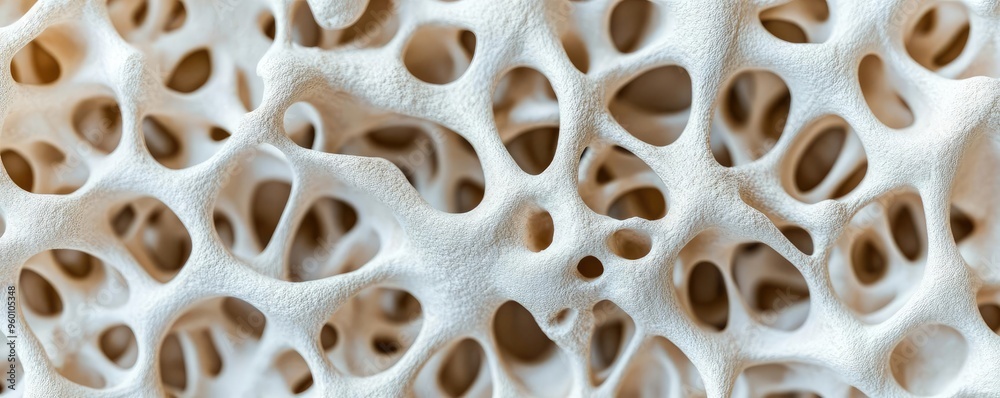 Close-up of weak bone with visible signs of deficiency, highlighting ...