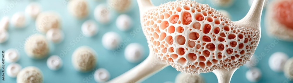Bone structure showing weakness due to calcium deficiency, visibly ...