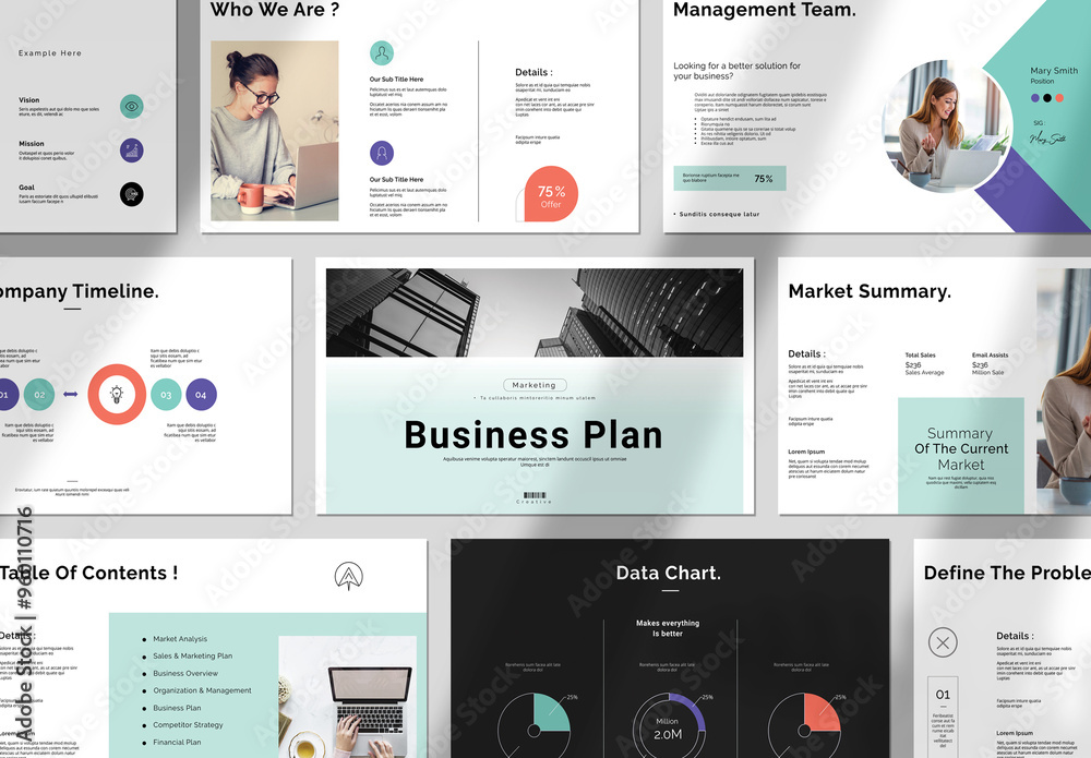Business Plan Presentation Template Stock Template | Adobe Stock
