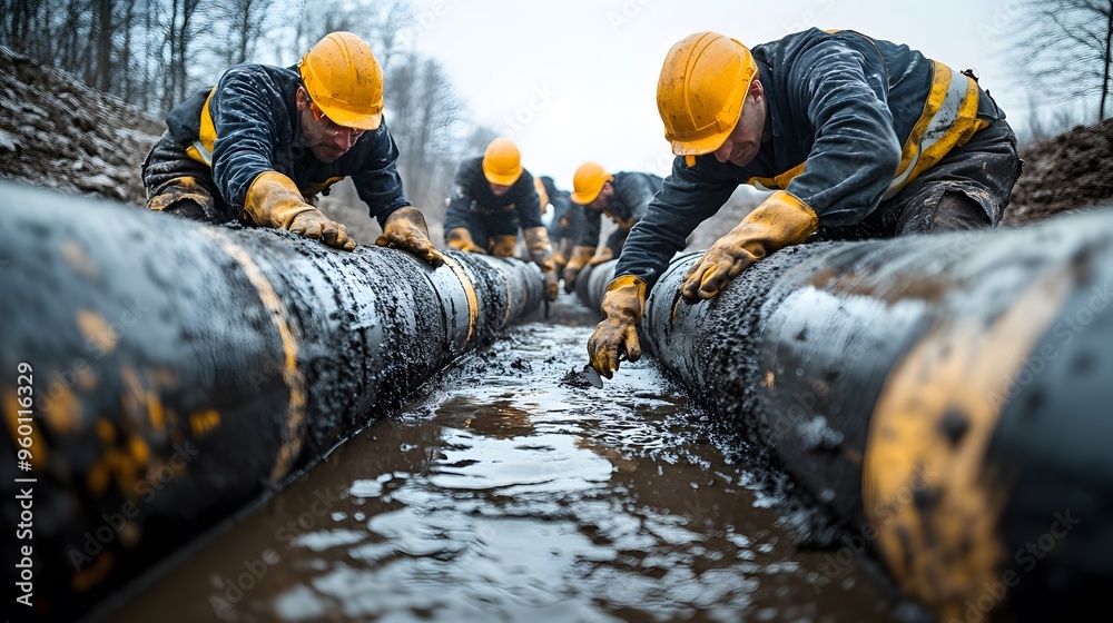 Technician Conducting Maintenance on Underground Gas Pipeline: A ...