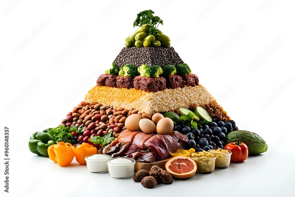 The Food Pyramid Illustration: A Visual Guide to Healthy Eating with ...