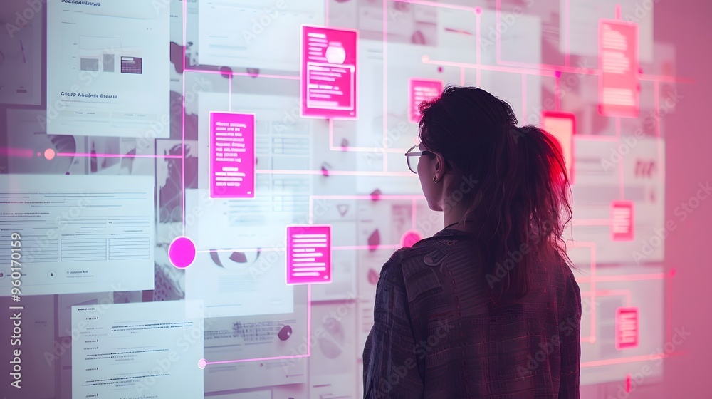 The organization of menus, links, and other navigational elements to ...