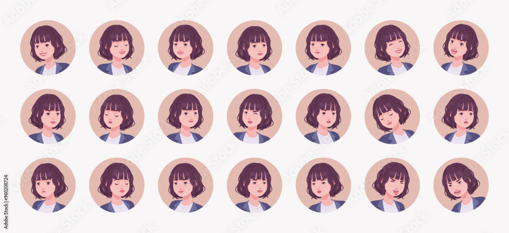 Effective good looking business young woman, female avatar nice ...