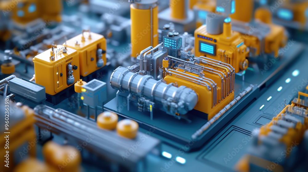 Lean Manufacturing, A 3D visualization of a lean manufacturing process ...