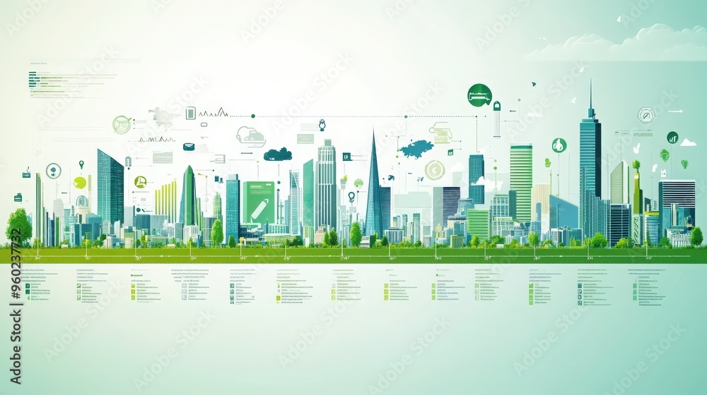 A series of vertical infographics or timelines illustrating the key ...