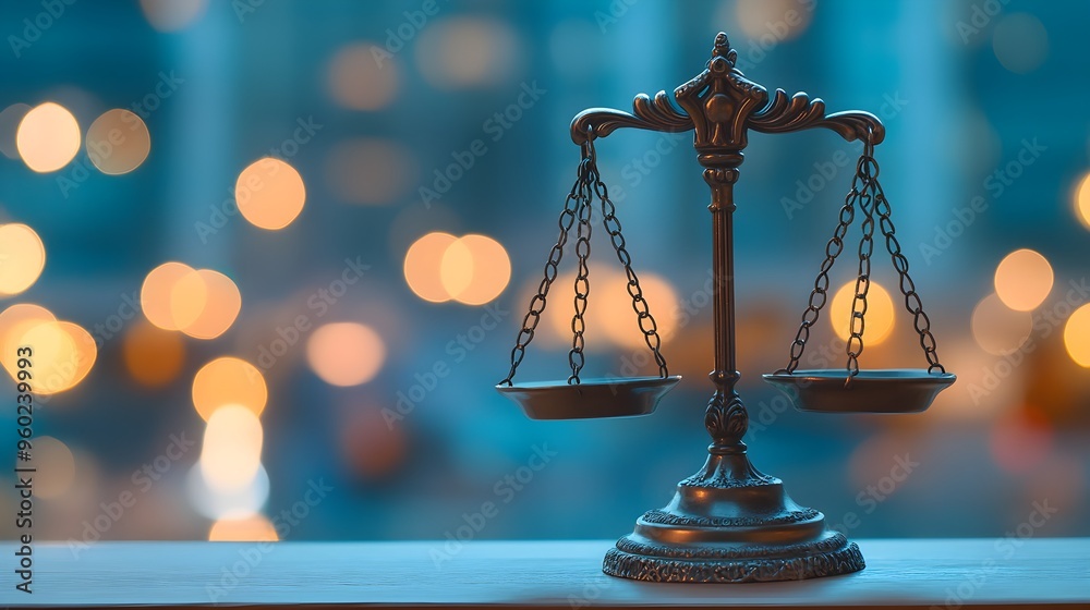 The concept of balance in the legal system, shown through a ...