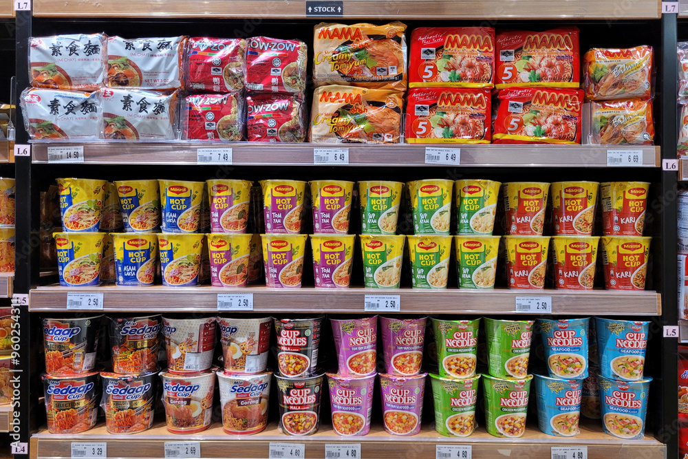 PENANG, MALAYSIA - 4 SEP 2024: Various choice of local and imported ...