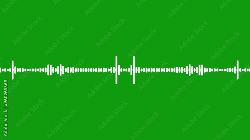 4k abstract music sound wave or audio wavefrom isolated on green screen ...