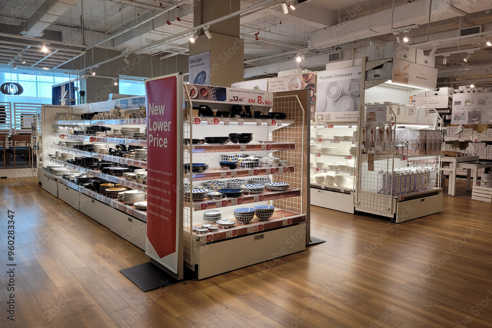 PENANG, MALAYSIA - 4 SEP 2024: Interior view of Nitori store showroom ...