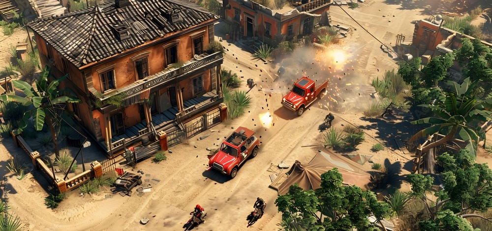 High-octane battle between two opposing countries complete with tanks ...