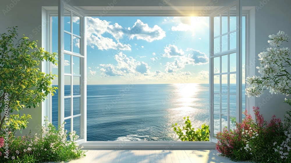 47. Open window with a breeze blowing in, symbolizing fresh air and new ...
