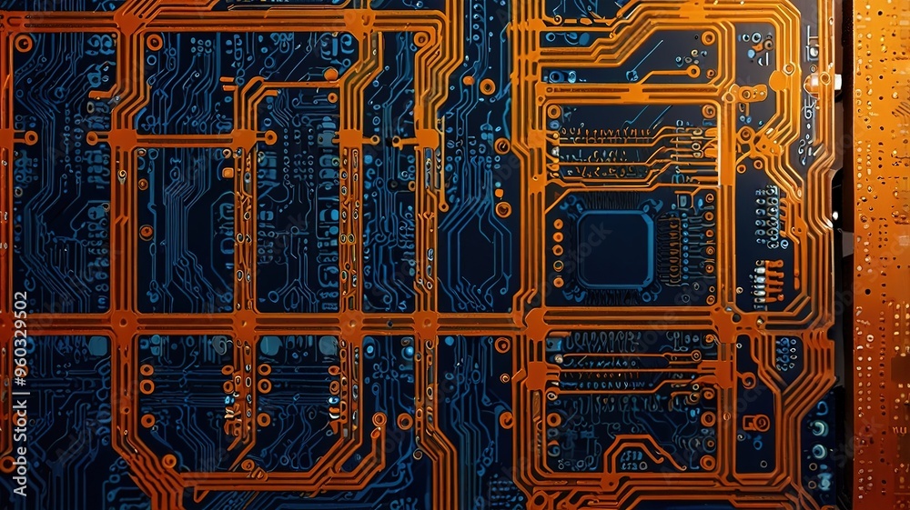 Orange, blue technology background/Orange and blue technology ...