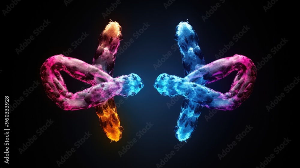 Illustrate a detailed, artistic representation of human chromosomes ...