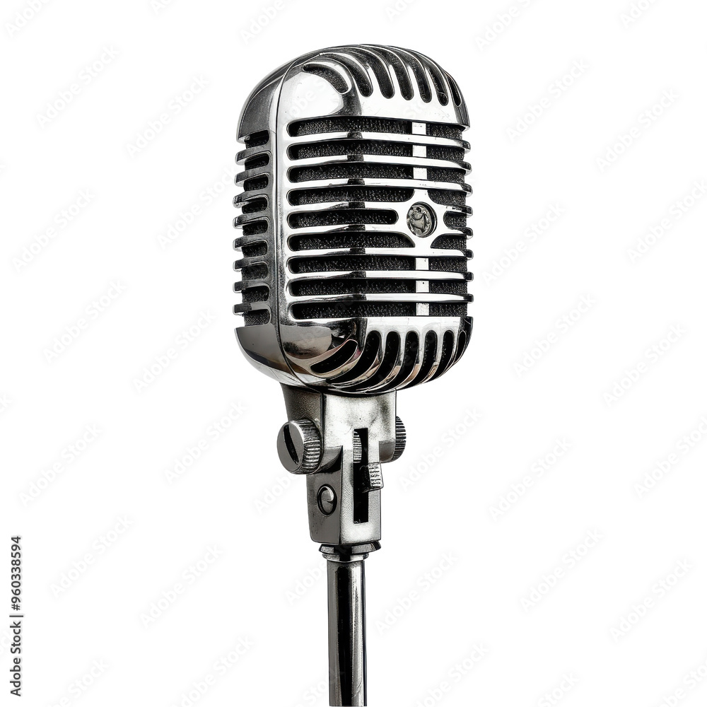 Vintage microphone design perfect for music, performance, or recording ...