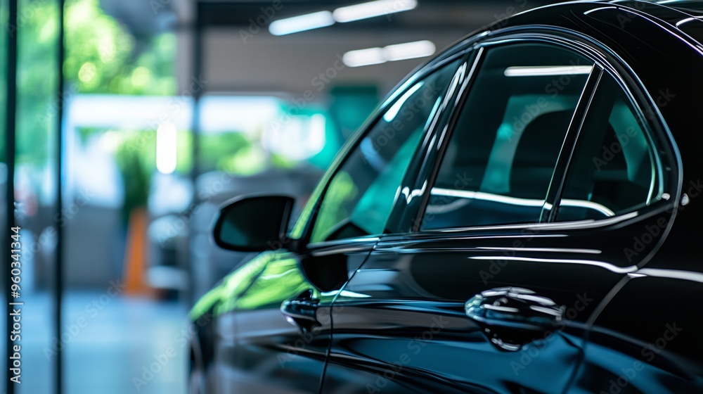 Side view of car window tint, ceramic film provides heat rejection and ...