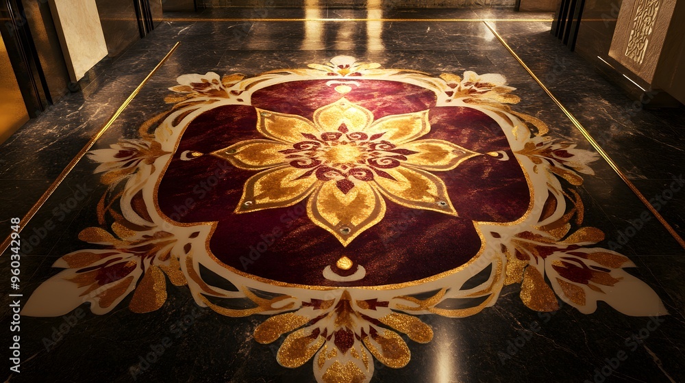 Rangoli design, traditional motifs with a modern twist, rich maroons ...